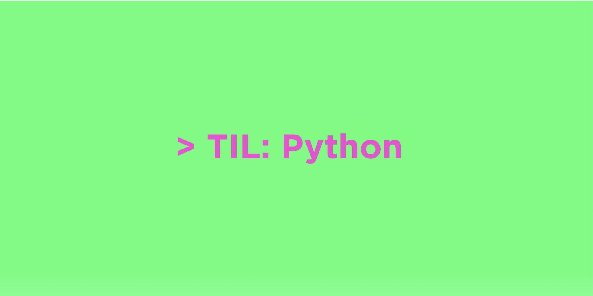 Til Python Basics